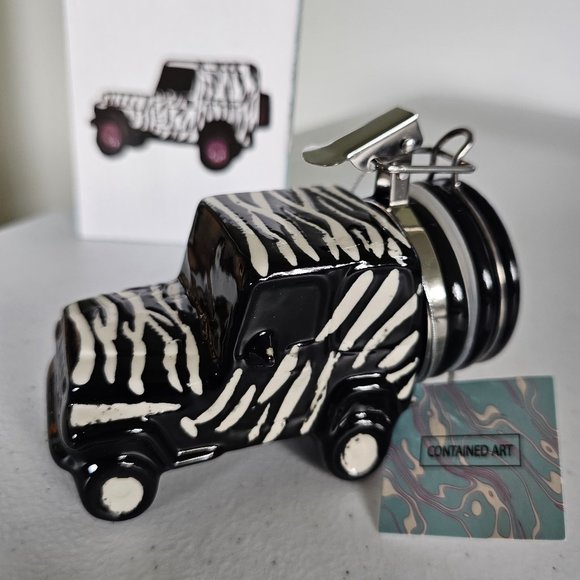 Contained Art | Storage & Organization | Zebra Jeep Porcelain Airtight ...